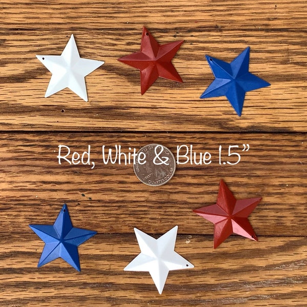 Red White and Blue Metal Stars - Etsy