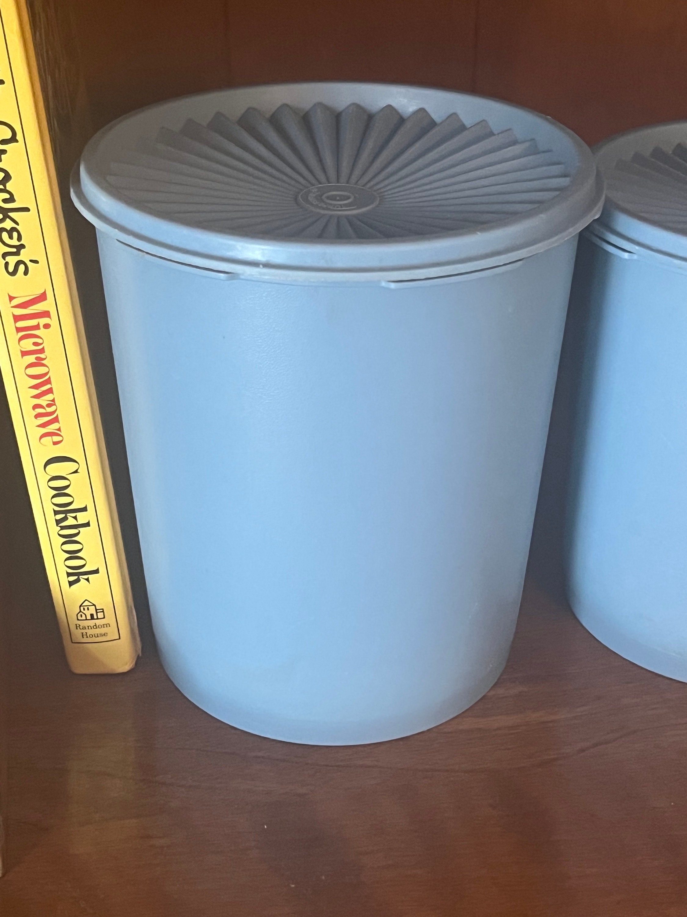 Vintage Blue Tupperware, Plain Canisters, Set of Three. 807-8, 809-13 ...