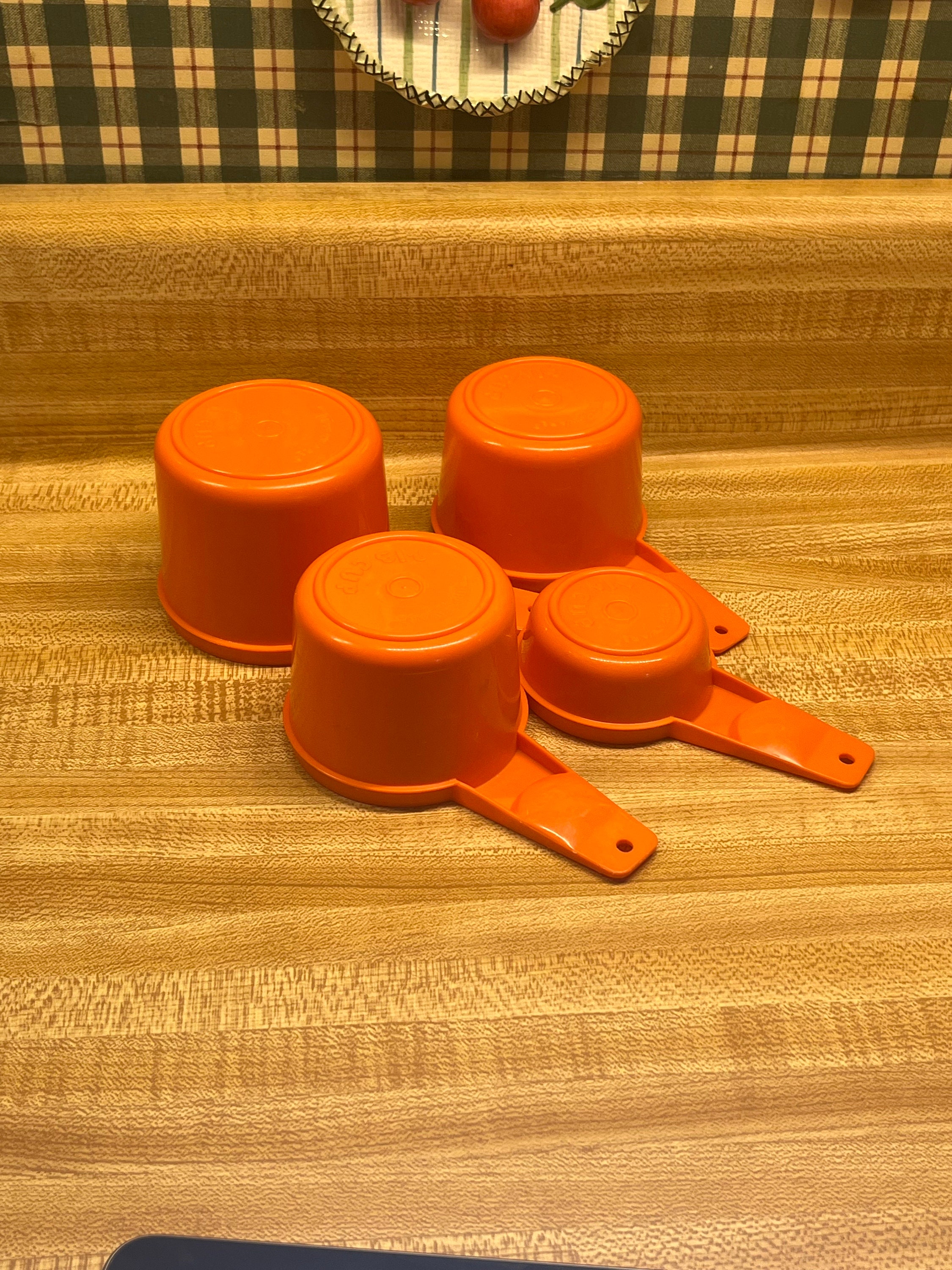 Vintage Tupperware, Four Measuring Cups. Orange Measuring Cups, 1 Cup ...