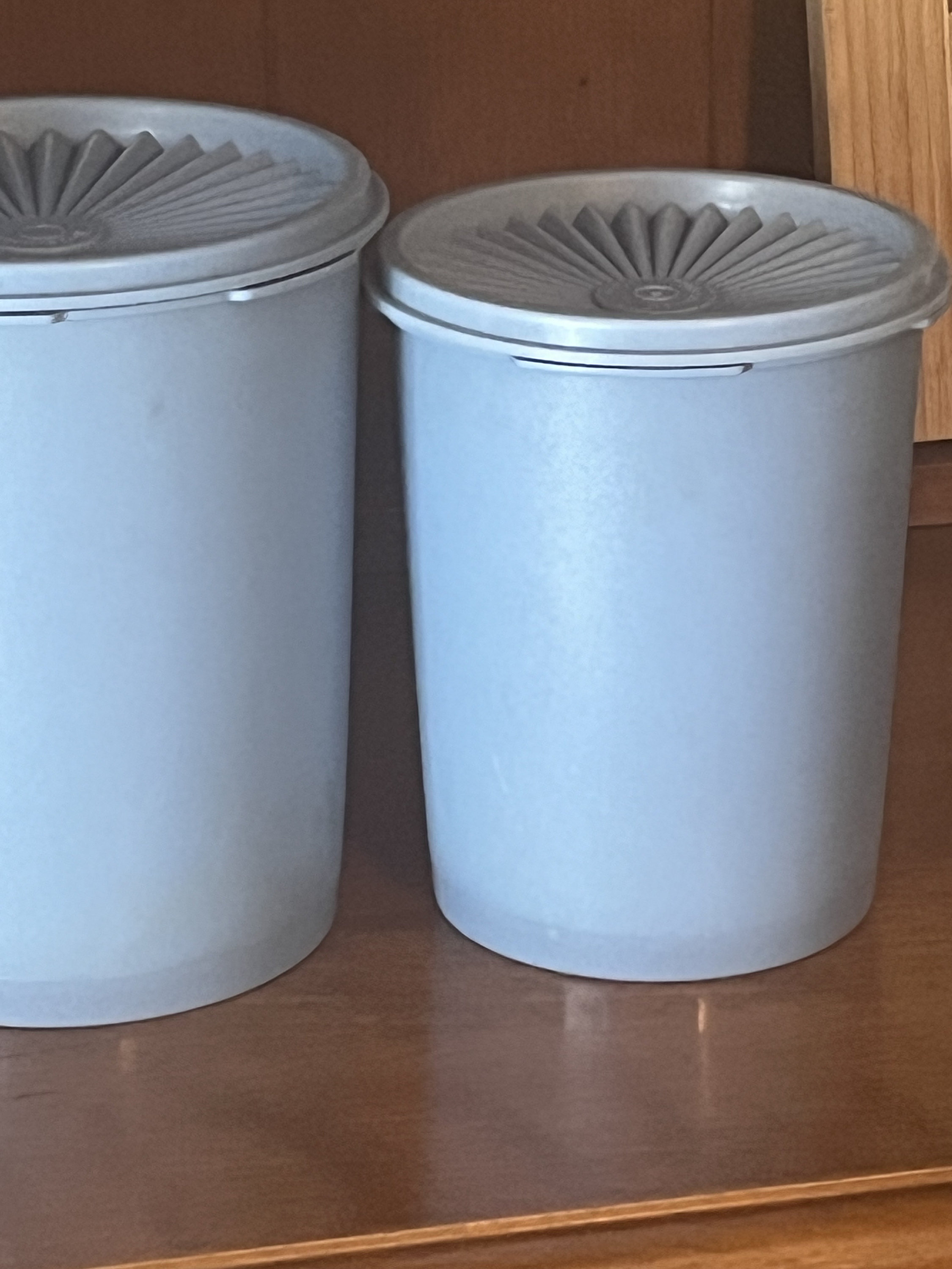 Vintage Blue Tupperware, Plain Canisters, Set of Three. 807-8, 809-13 ...