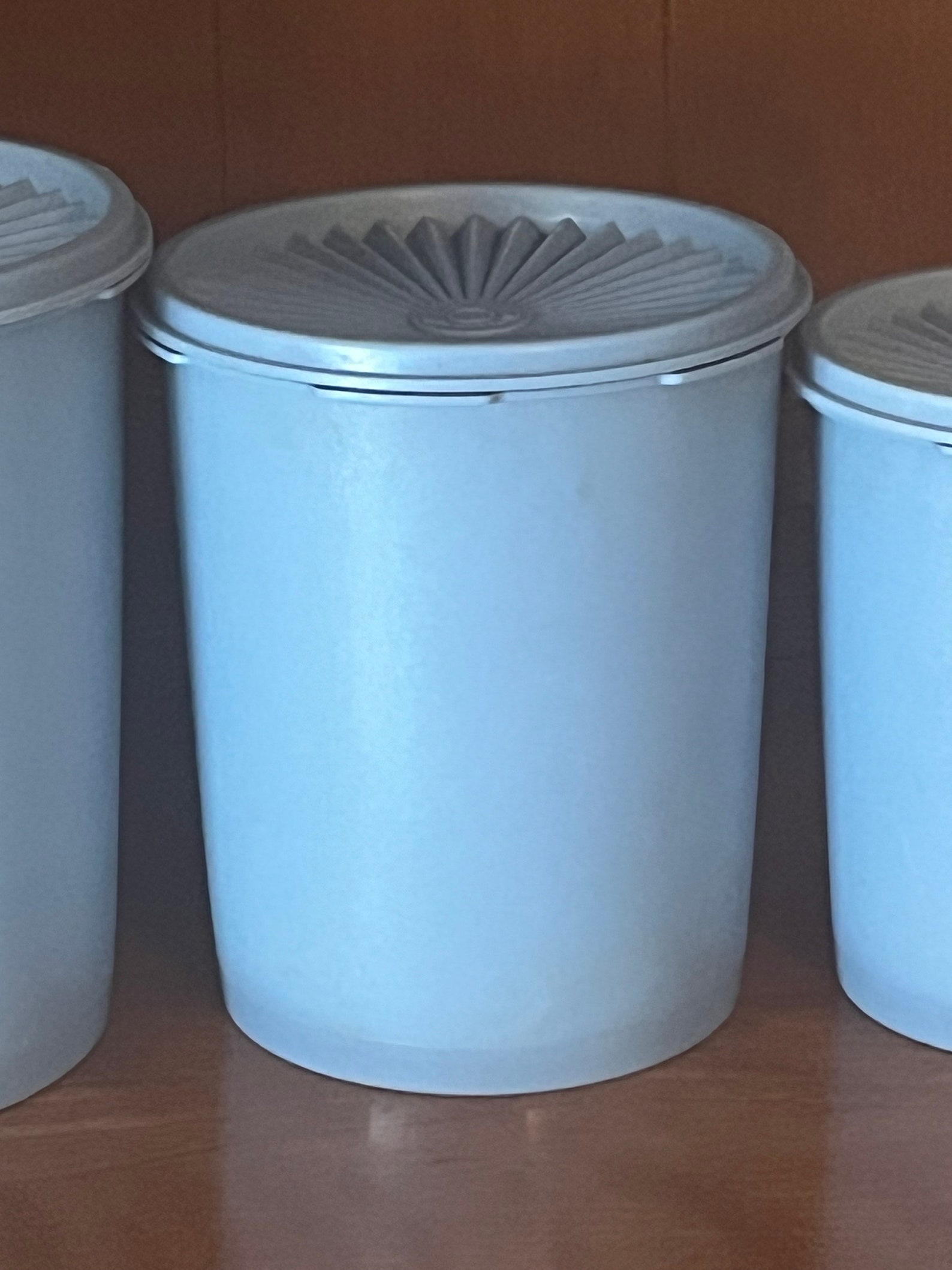 Vintage Blue Tupperware, Plain Canisters, Set of Three. 807-8, 809-13 ...