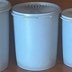 Vintage Blue Tupperware, Plain Canisters, Set of Three. 807-8, 809-13 ...
