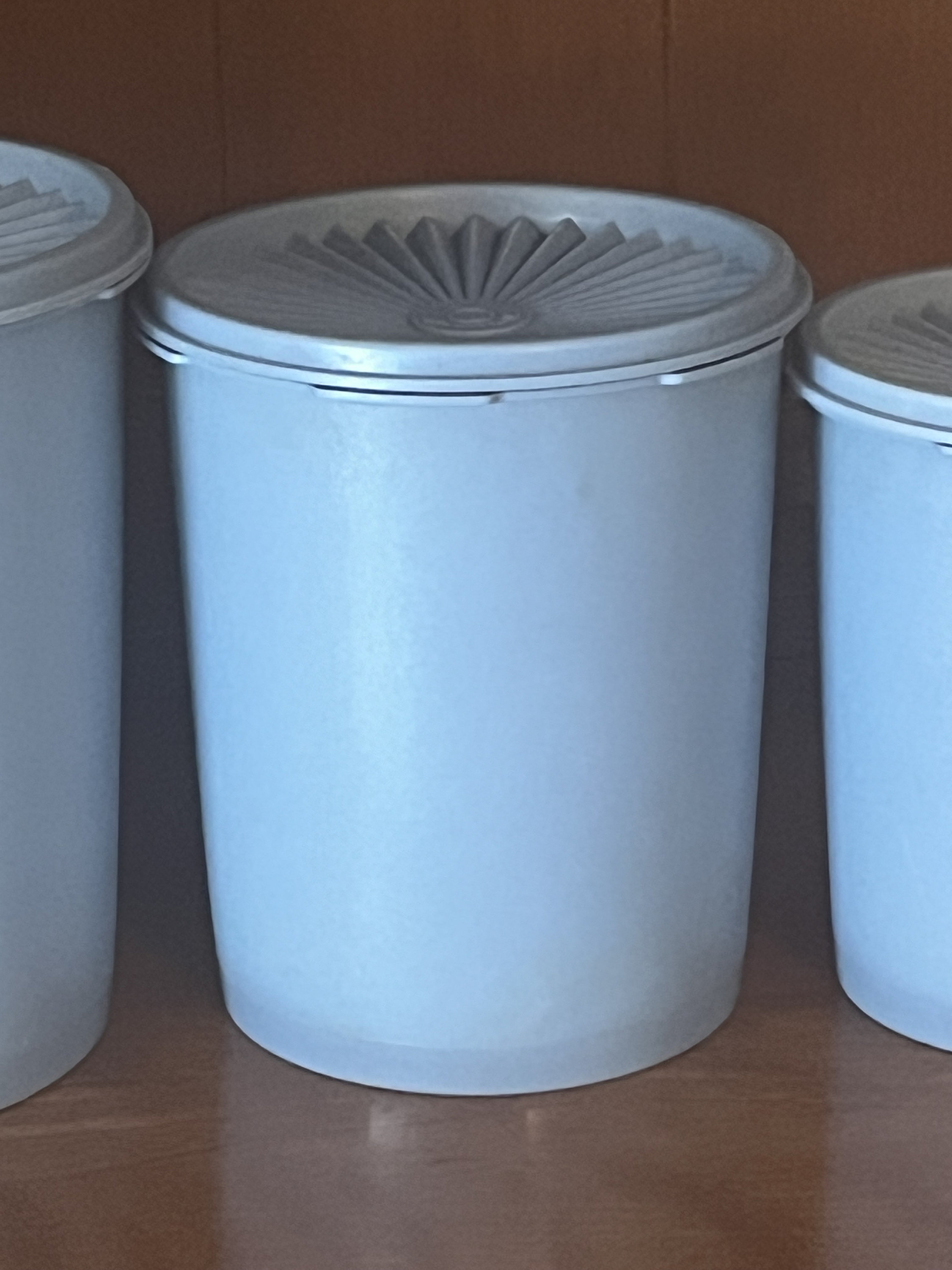 Vintage Blue Tupperware, Plain Canisters, Set of Three. 807-8, 809-13 ...