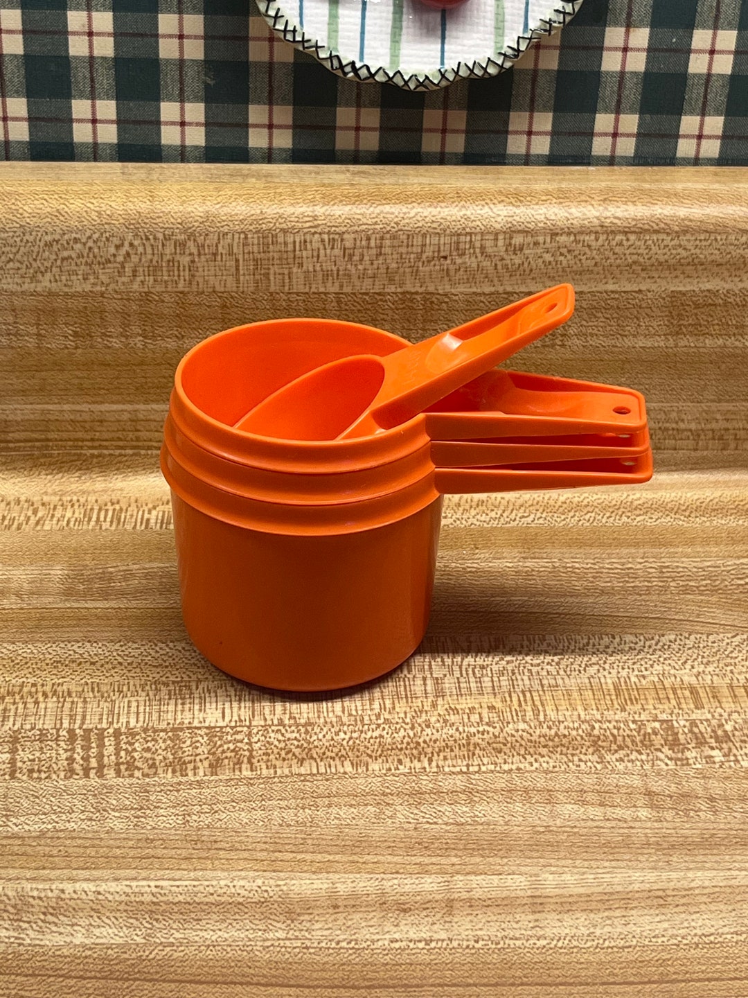 Vintage Tupperware, Four Measuring Cups. Orange Measuring Cups, 1 Cup ...