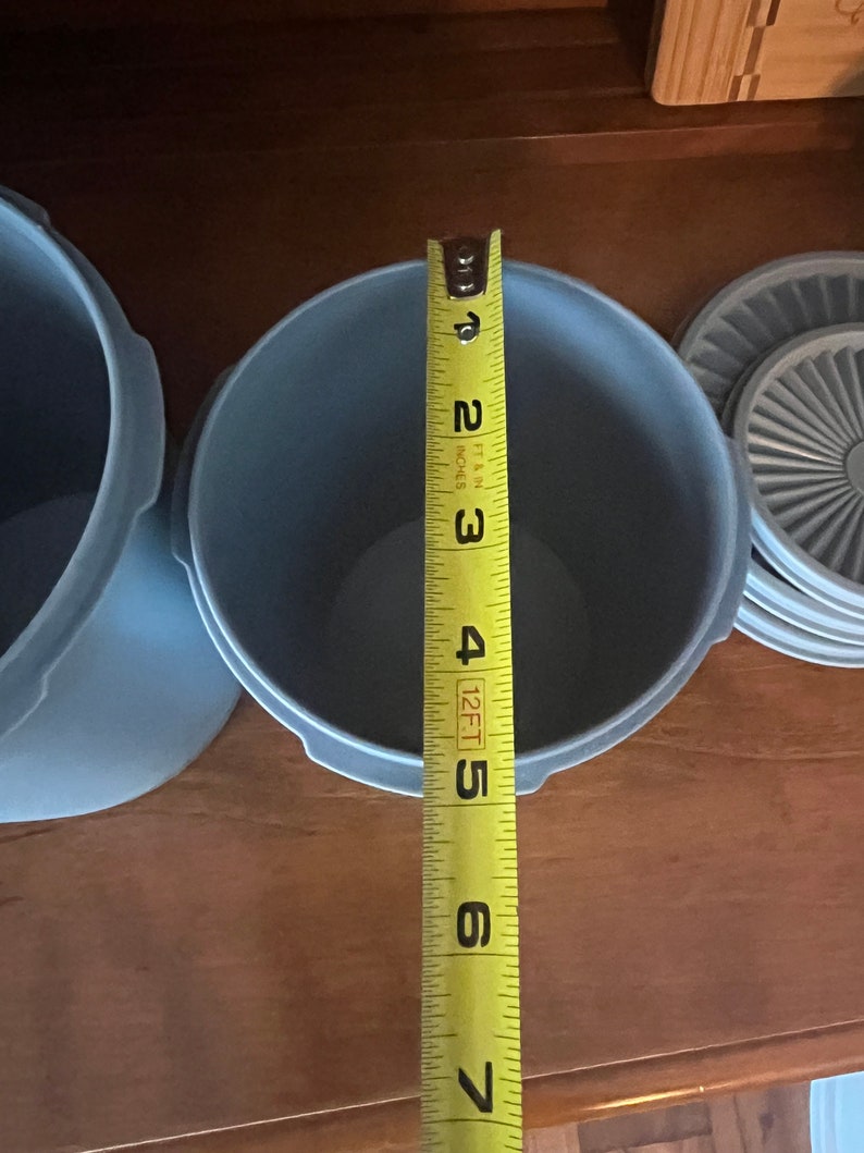 Vintage Blue Tupperware, Plain Canisters, Set of Three. 807-8, 809-13 ...