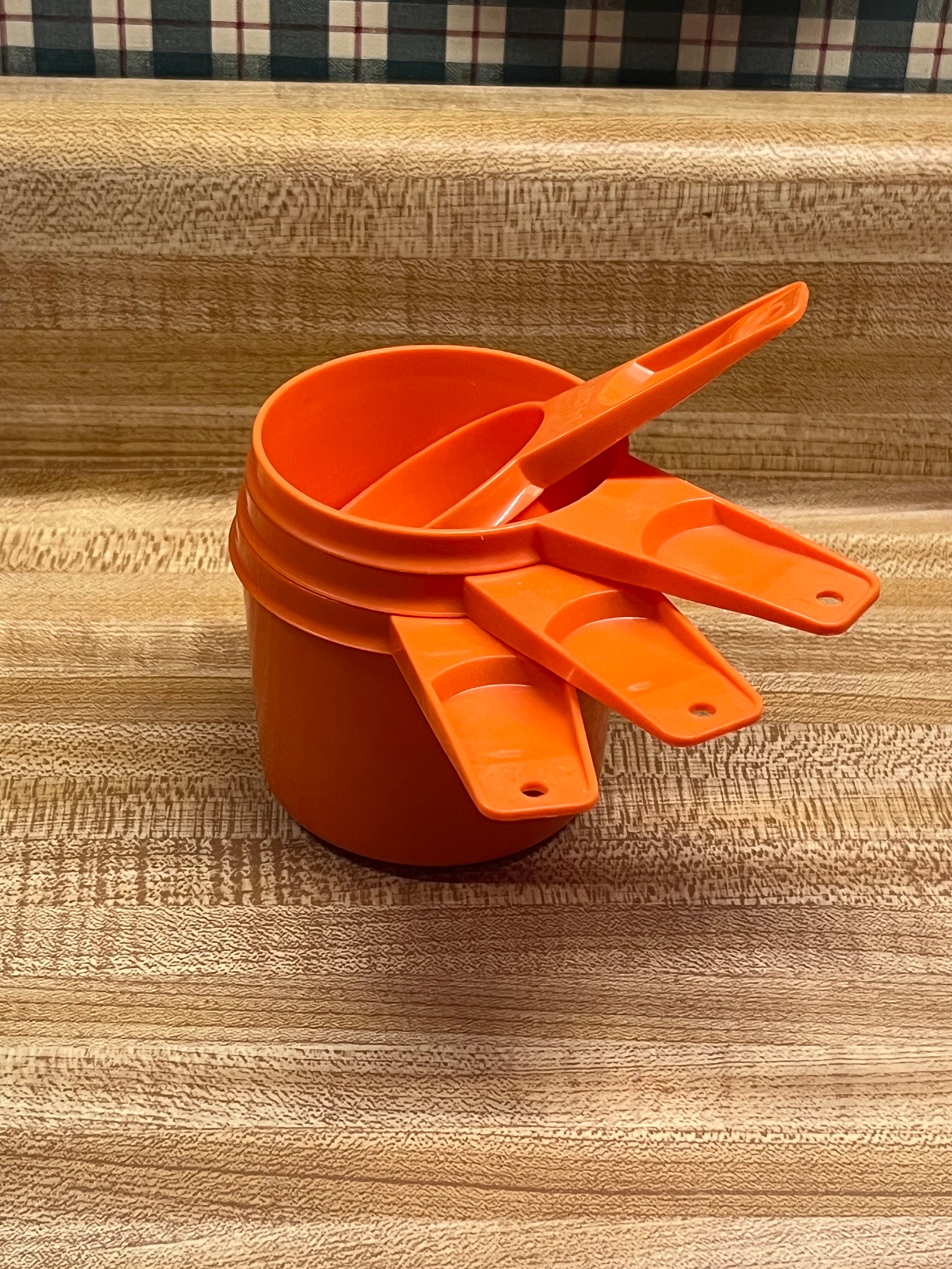 Vintage Tupperware, Four Measuring Cups. Orange Measuring Cups, 1 Cup ...