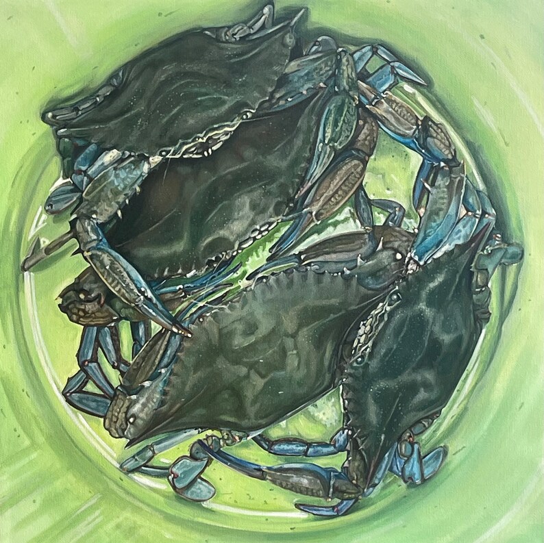 Annapolis Blue Crab Poster, Annapolis Chesapeake Bay Inspired Coastal ...