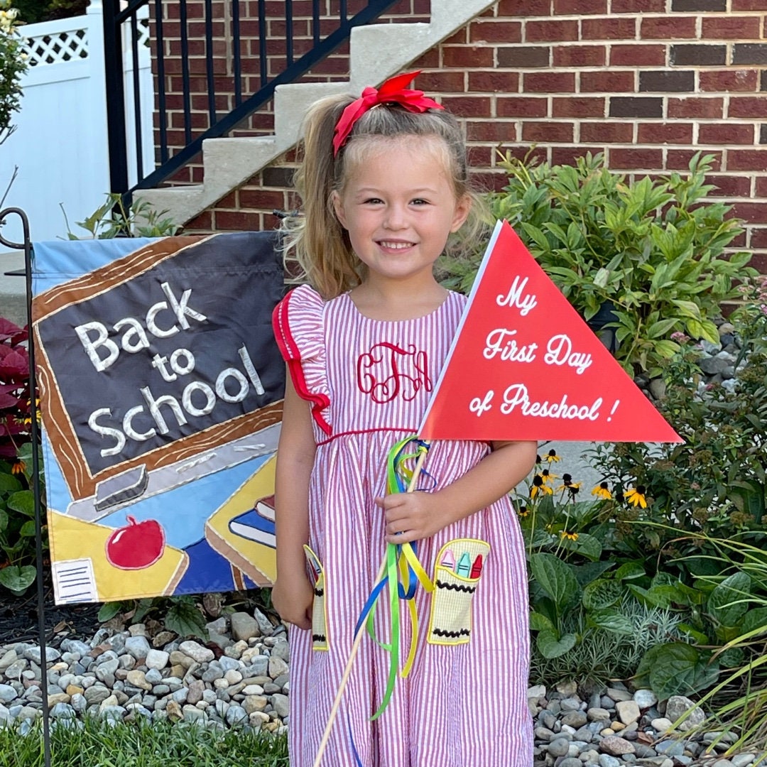12x18 Personalized Pennant Flag, First Day of School Party Flag ...