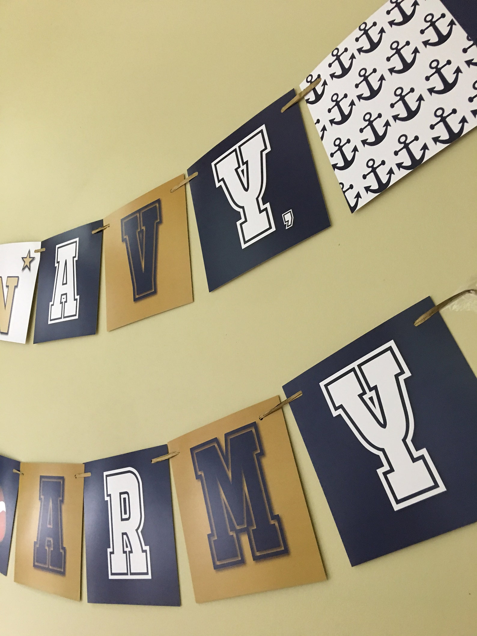 Navy Army USNA Game Day Football Squared Banner Anchor Goat Annapolis ...