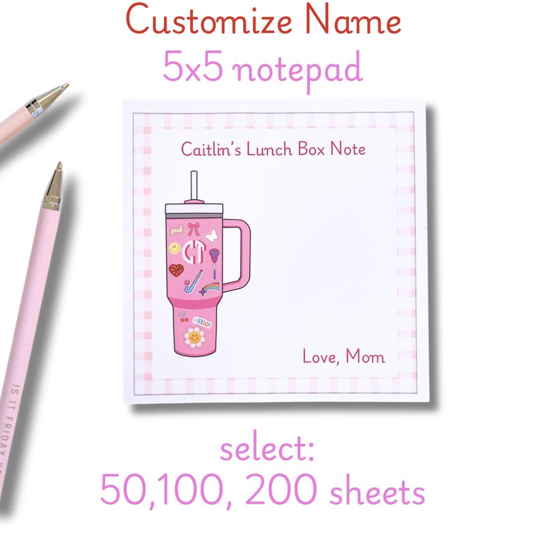 Lunch Box Note Pad 5x5, Lunchbox Note Paper, Kid Love Note, School ...