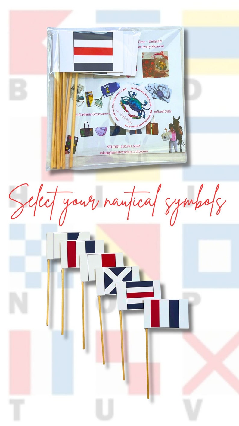 Nautical Alphabet Cupcake Toppers, Customize Sailing Boating Symbols ...