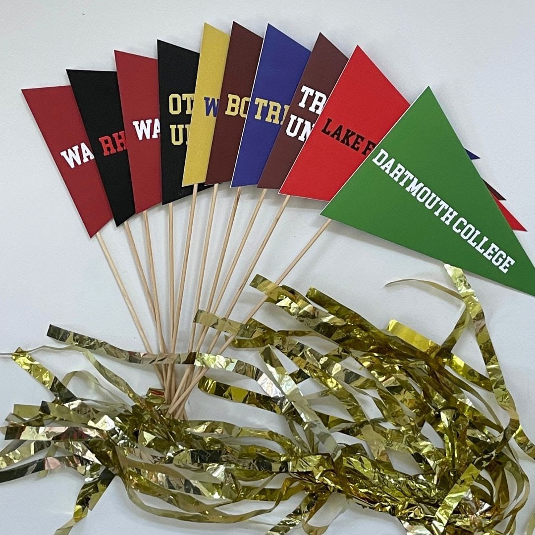 4 Signing Day 5x7 Double Sided Flags, Card Stock 8 Inch Stick ...