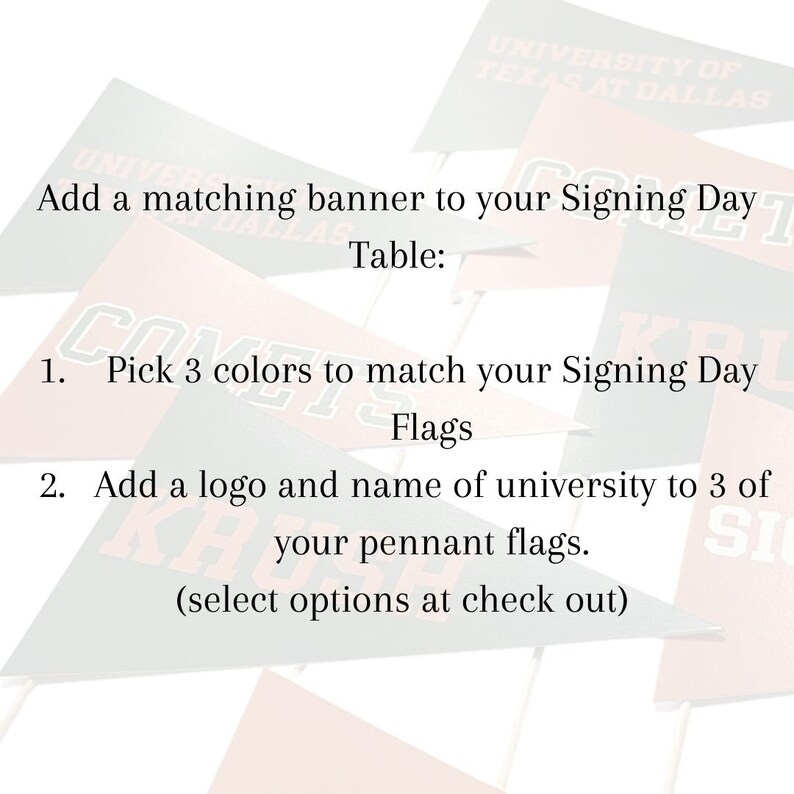 Signing Day Table Banner, 12 8x10 Alternating University Matching ...