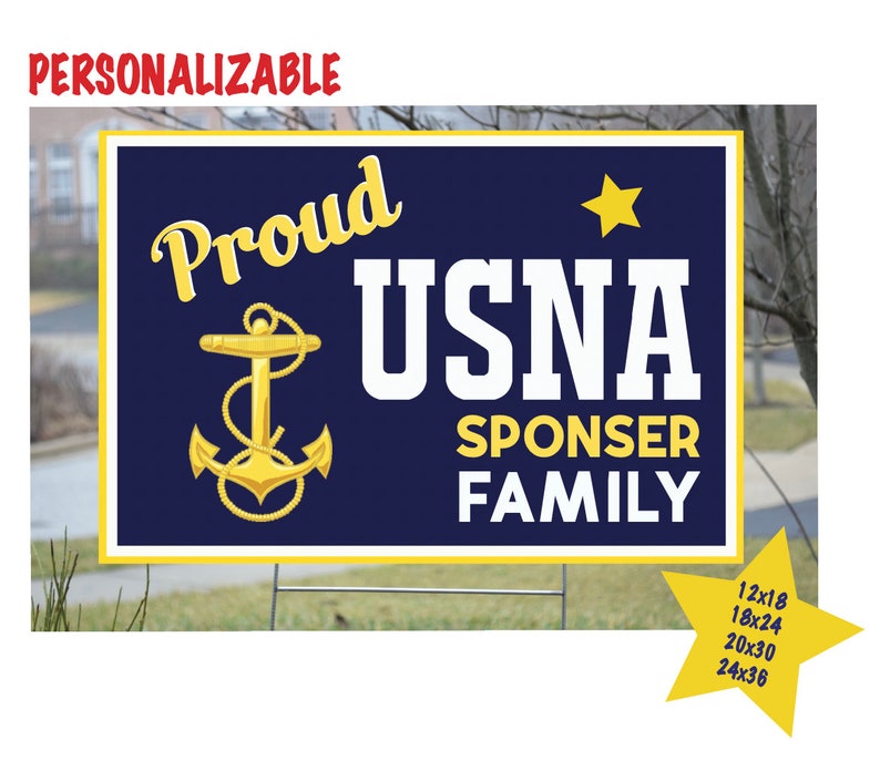 USNA Navy Graduation Sign, Sponsor Midshipman Yard Corrugated Yard Sign ...