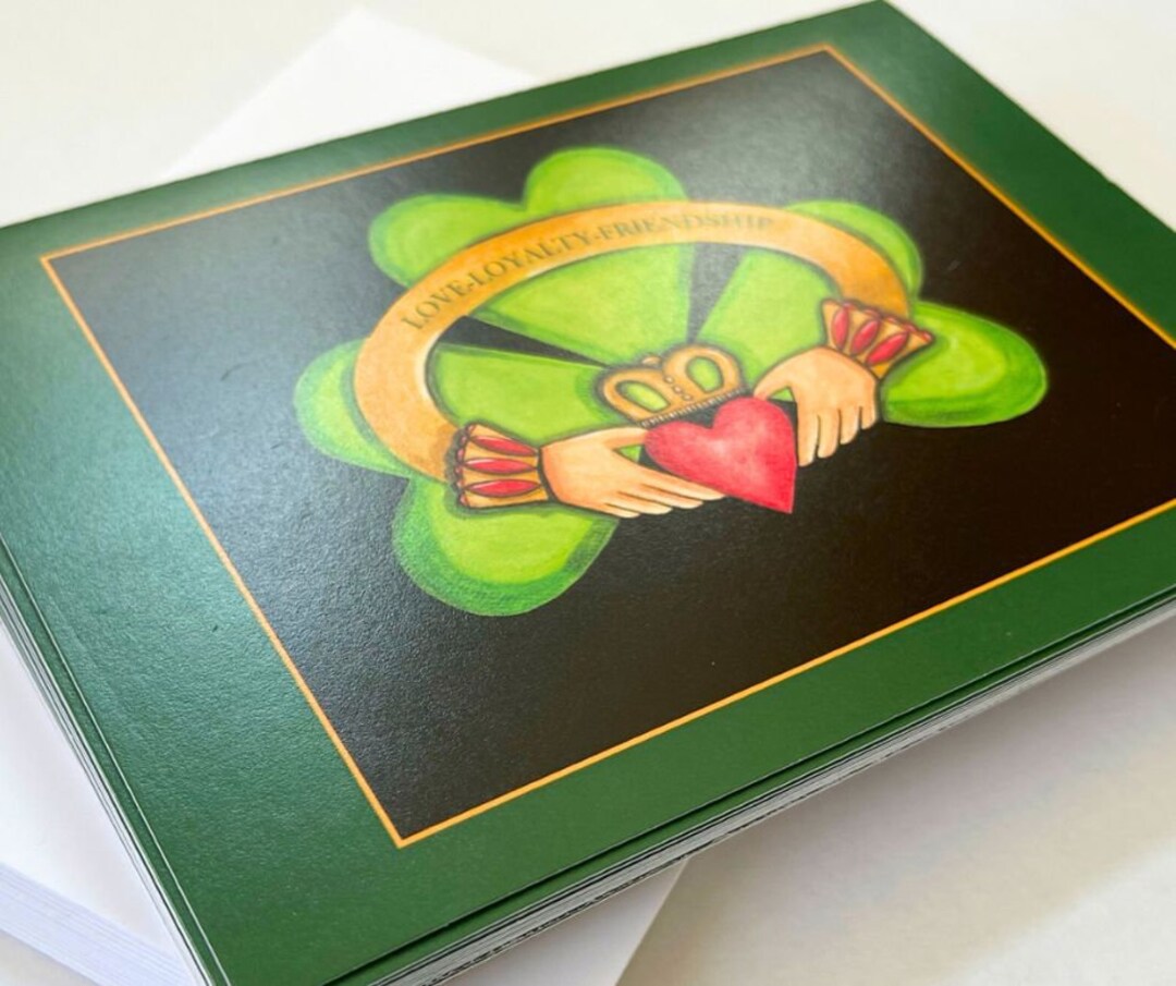 Irish Greeting Cards, One Dozen Saint Patrick's Day Folded Note Cards ...