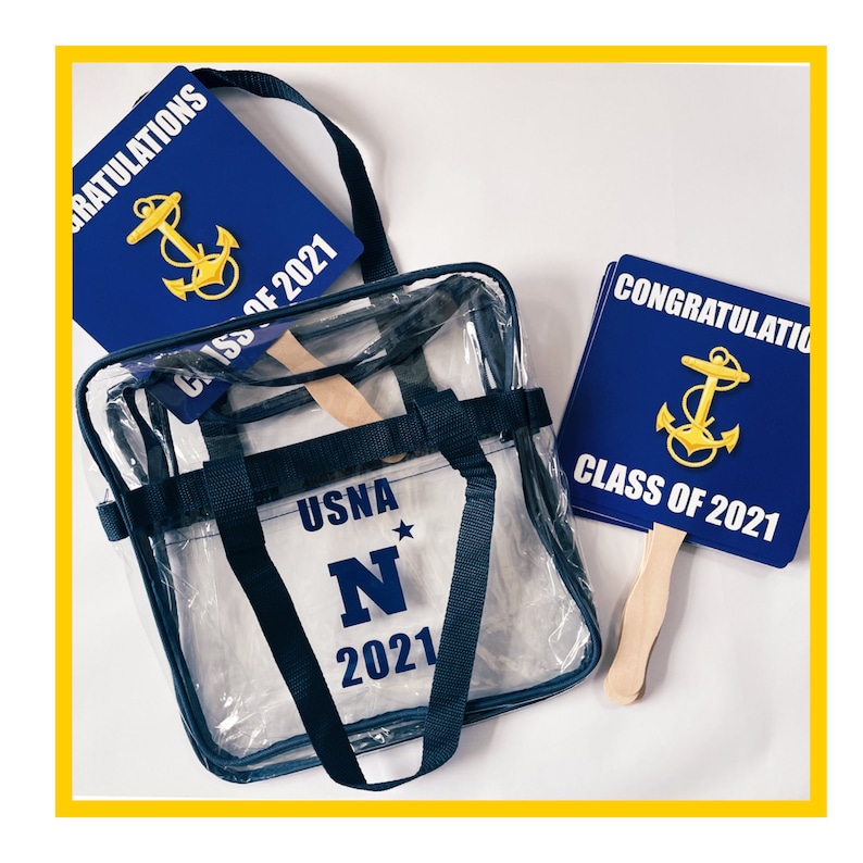 Clear Stadium Bag, USNA Navy Graduation Clear Tote Personalized Stadium ...