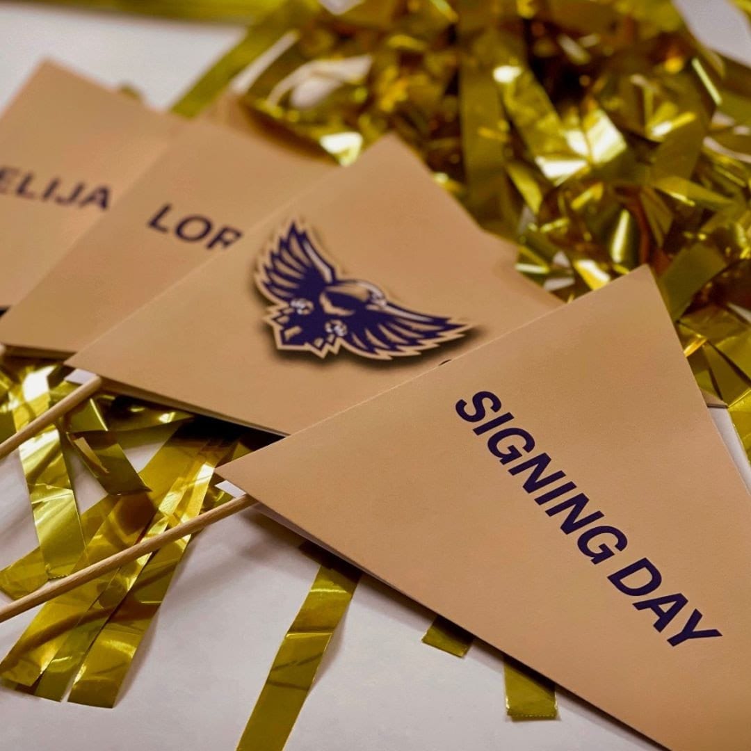 4 Signing Day 5x7 Double Sided Flags, Card Stock 8 Inch Stick ...