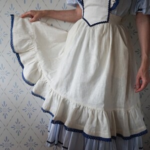 Handmade Apron in Cream Linen With Scandinavian Rosemaling Embroidery ...