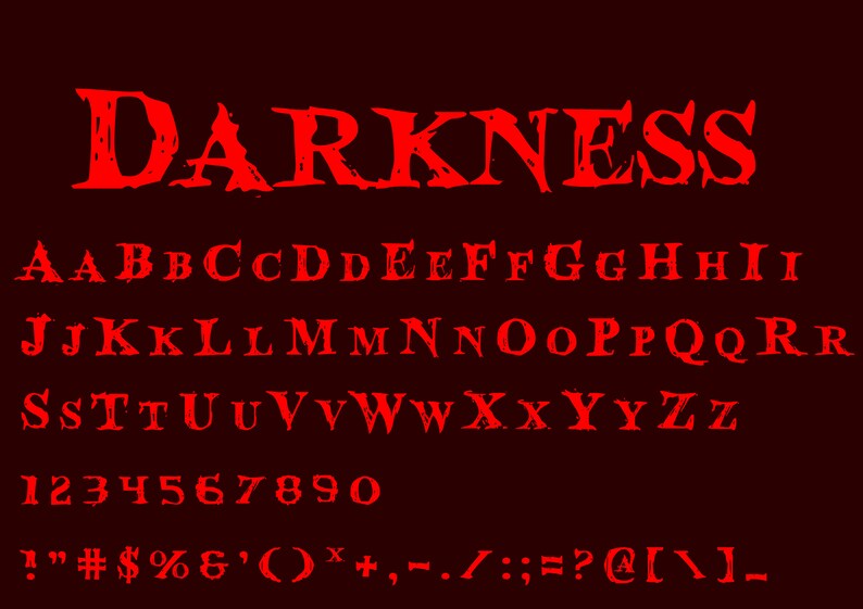 Darkness Font Svg , EVIL FONT Svg , Evil Letters and Numbers and ...