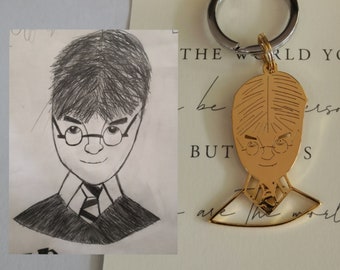 Kids Drawing Keyring - Etsy