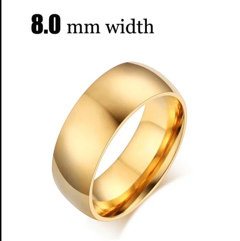 18K Gold Plated Bold Ringgold Band Ringgold Stacking - Etsy Australia