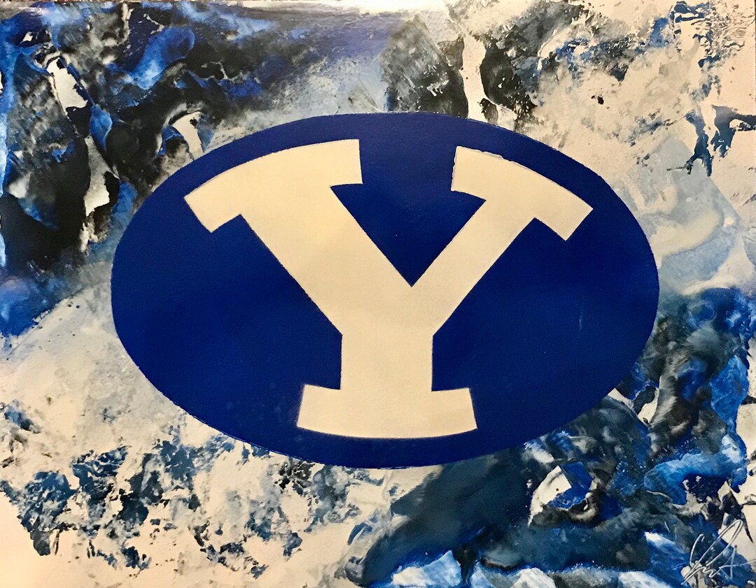 BYU Cougars Art/ BYU Poster/ Spray Paint Art/ BYU Gift/ - Etsy
