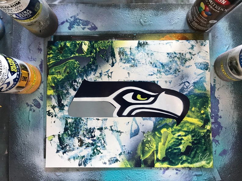 Seattle Seahawks Art/ Seattle Seahawks Poster/ Spray Paint | Etsy