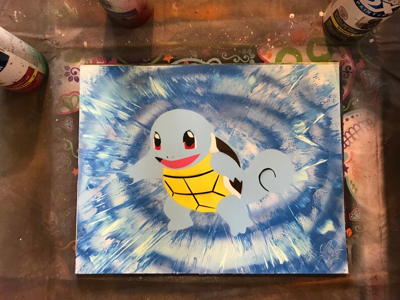 Squirtle/ Pokemon Squirtle Spray Paint Art/ Pokemon art/ | Etsy