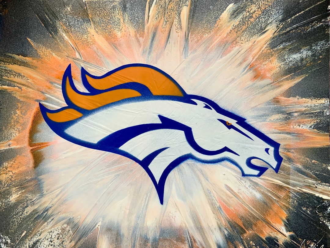 Denver Broncos Art/ Denver Broncos Poster/ Spray Paint Art/ Denver ...