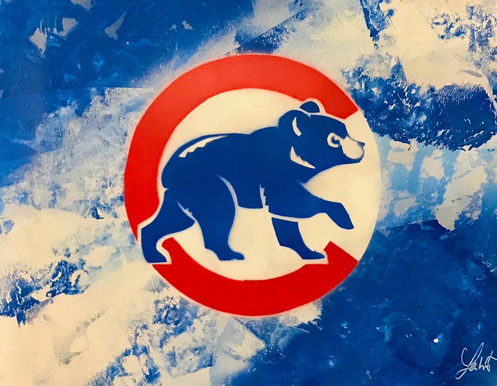 Chicago Cubs/ Chicago Cubs Painting/ Chicago Cubs Gift/ Spray | Etsy