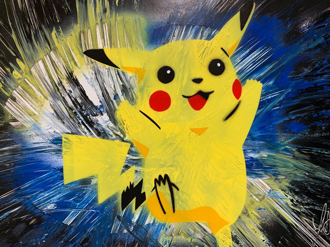 Pikachu Pokemon Spray Paint Art: Original Signed Painting - Etsy