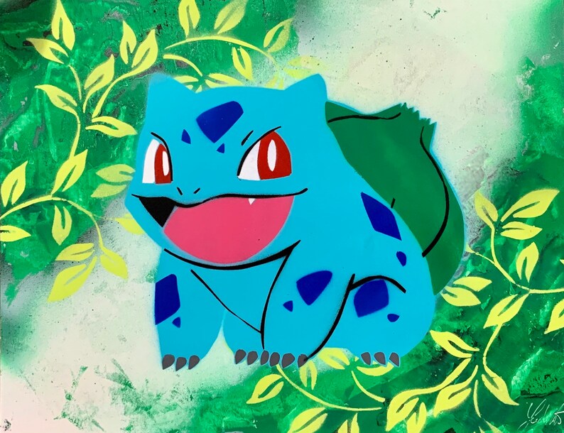 Bulbasaur/ Pokemon Art/ Spray Paint Art/ Pokemon/ Balbasaur - Etsy