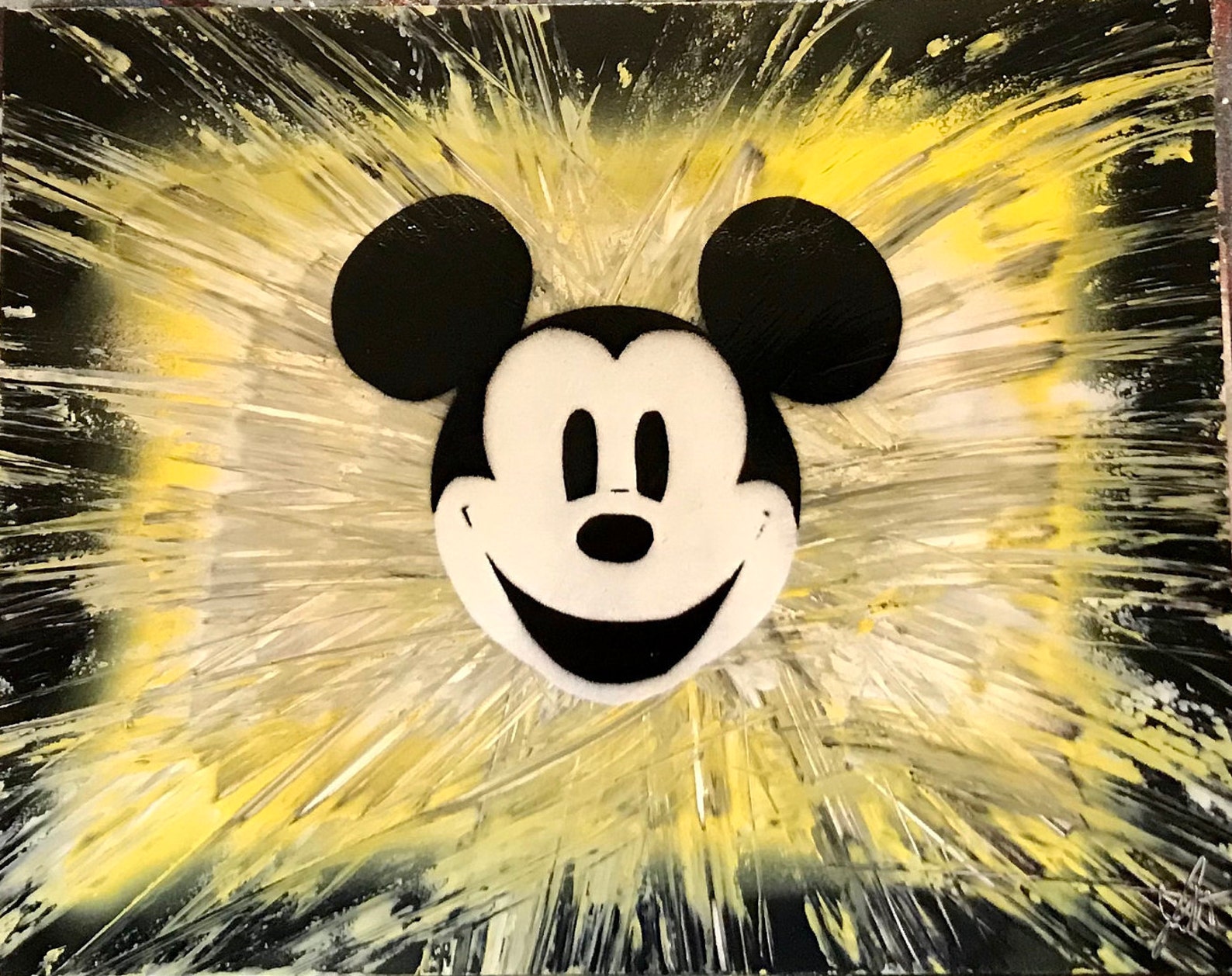 Mickey Mouse/ Mickey Mouse Art/ Spray Paint Art/ Mickey Mouse | Etsy