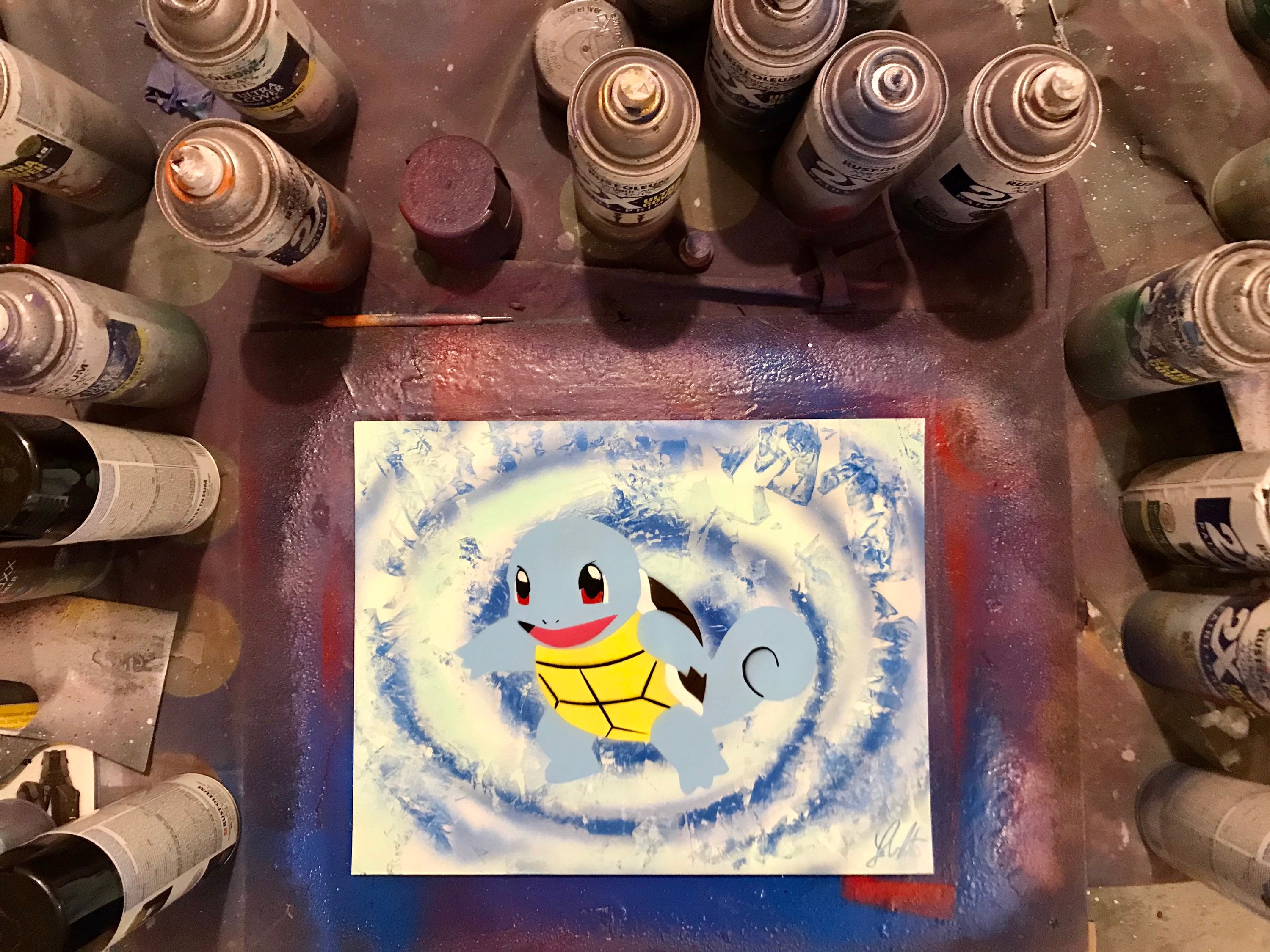 Squirtle/ Pokemon Squirtle Spray Paint Art/ Pokemon Art/ - Etsy Canada