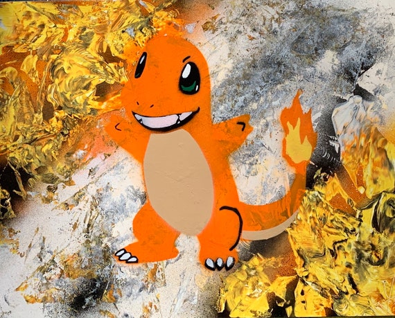 Pokemon Charmander Spray Paint Art | Etsy