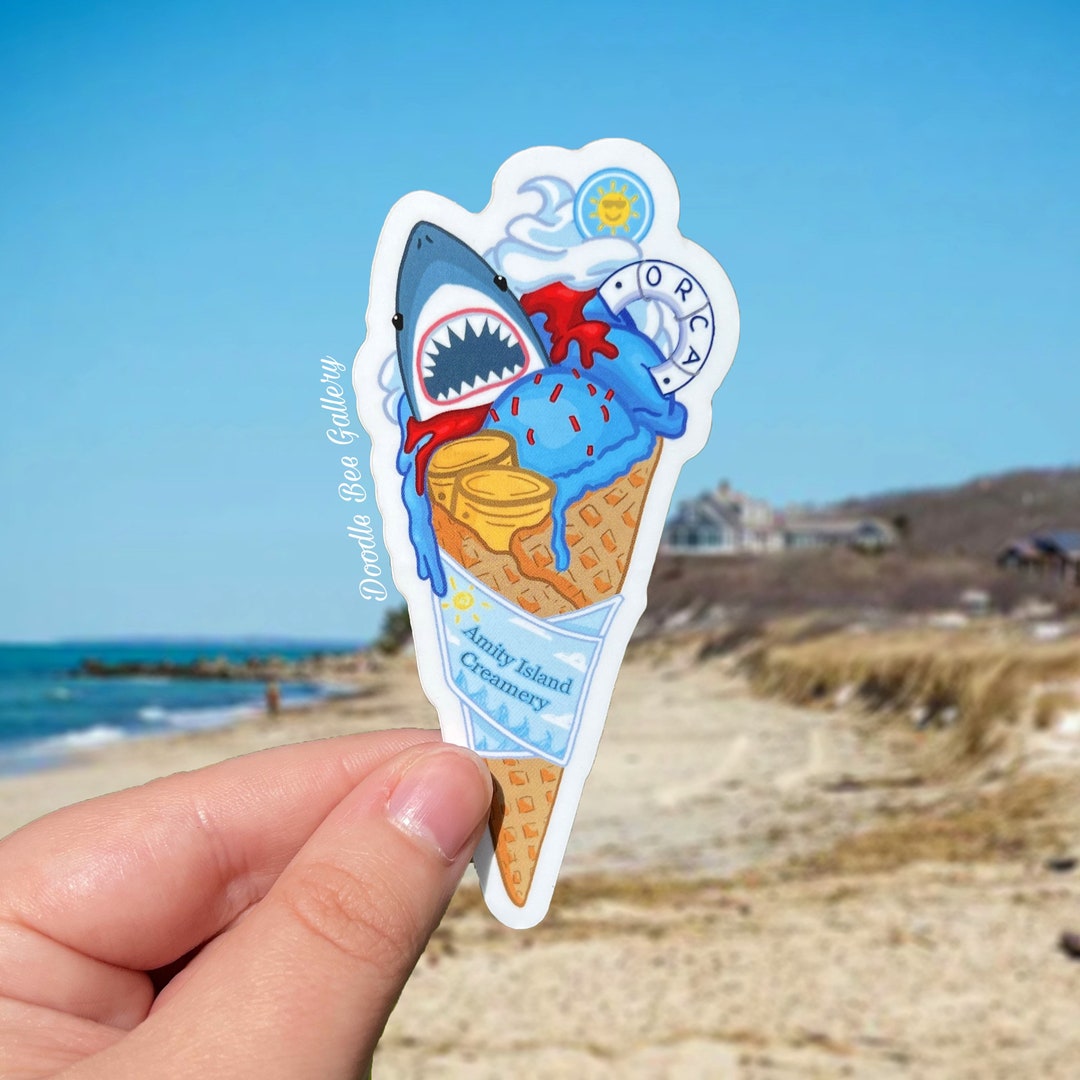 JAWS Ice Cream Cone Sticker - Etsy