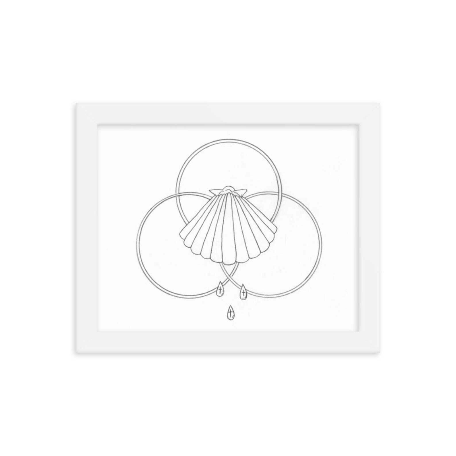 Baptismal Shells Premium Christian Wall Art With Durable Wood Frame (8 ...