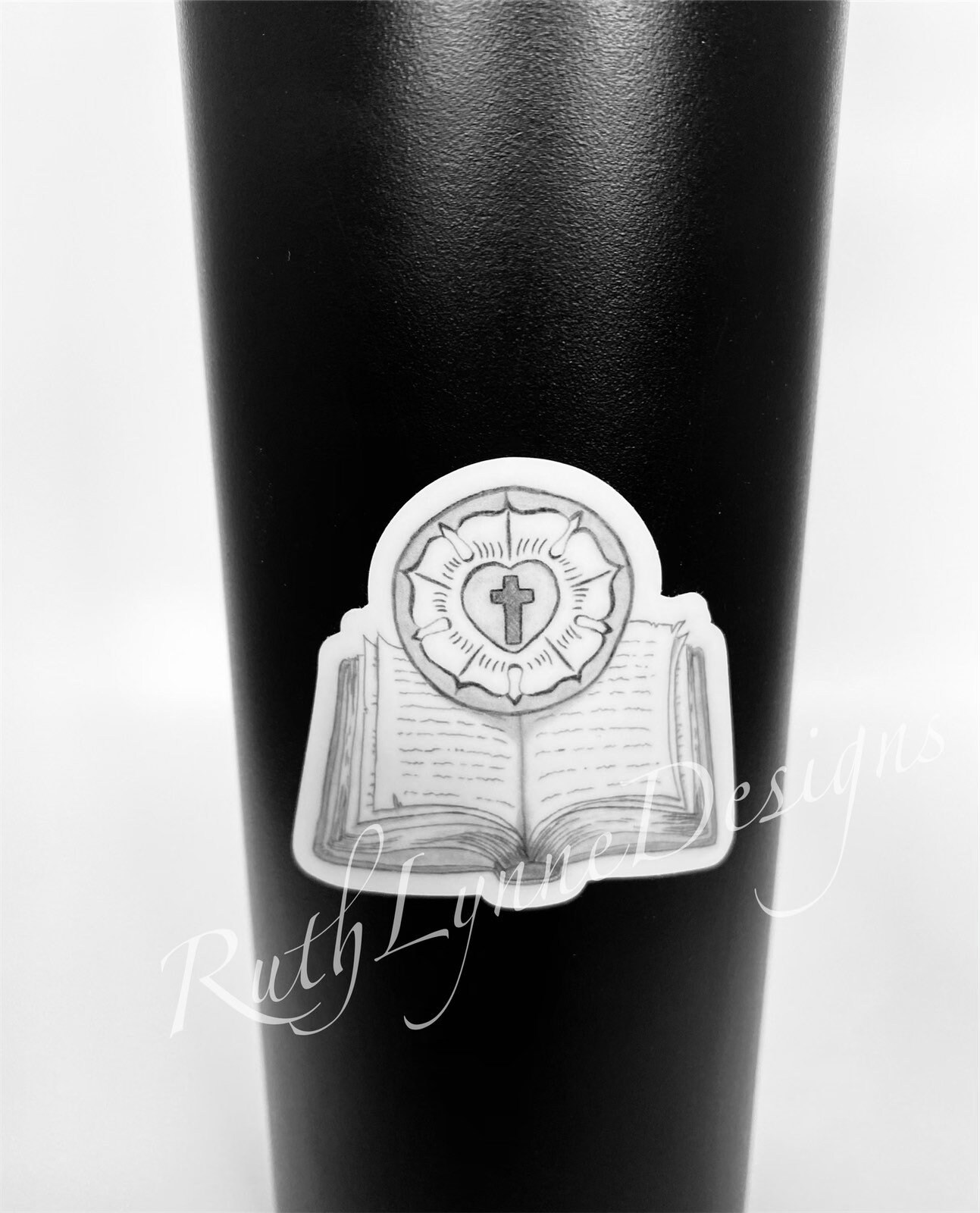 Luther's Rose Bible Vinyl Sticker (2"x1.87"), Lutheran Art, Christian ...