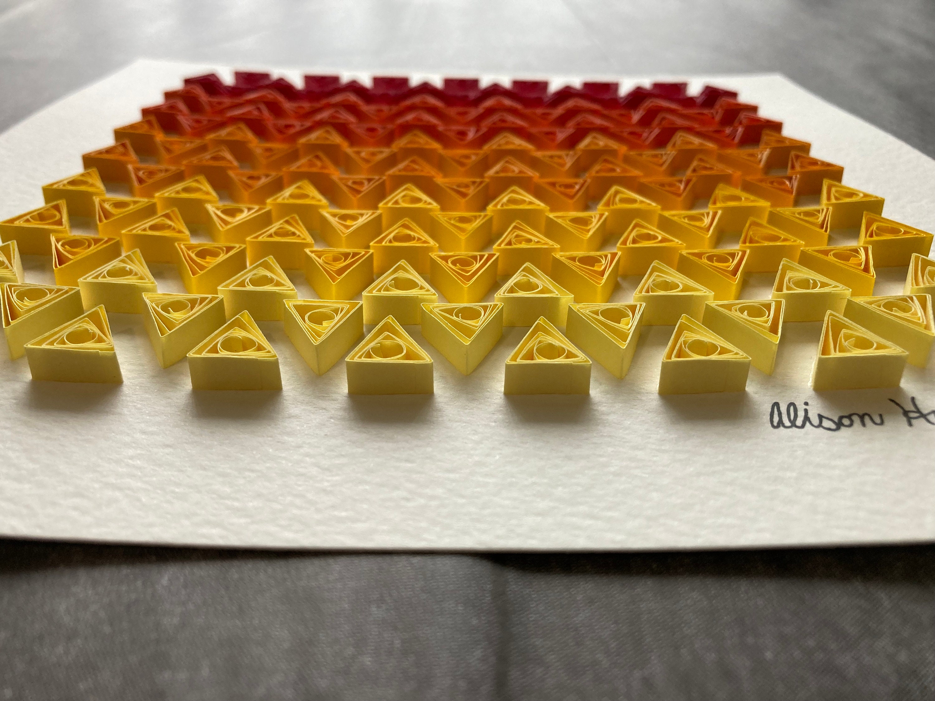 Unique Abstract Orange Gradient Paper Quilling Art (8x8 In), Wall Art ...
