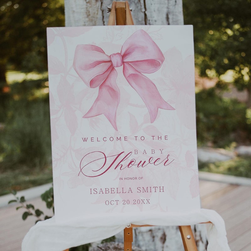 Pink Bow Baby Shower - Etsy