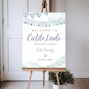 Cielito Lindo Welcome Sign Baby Shower Paper Picado Printable Sign ...