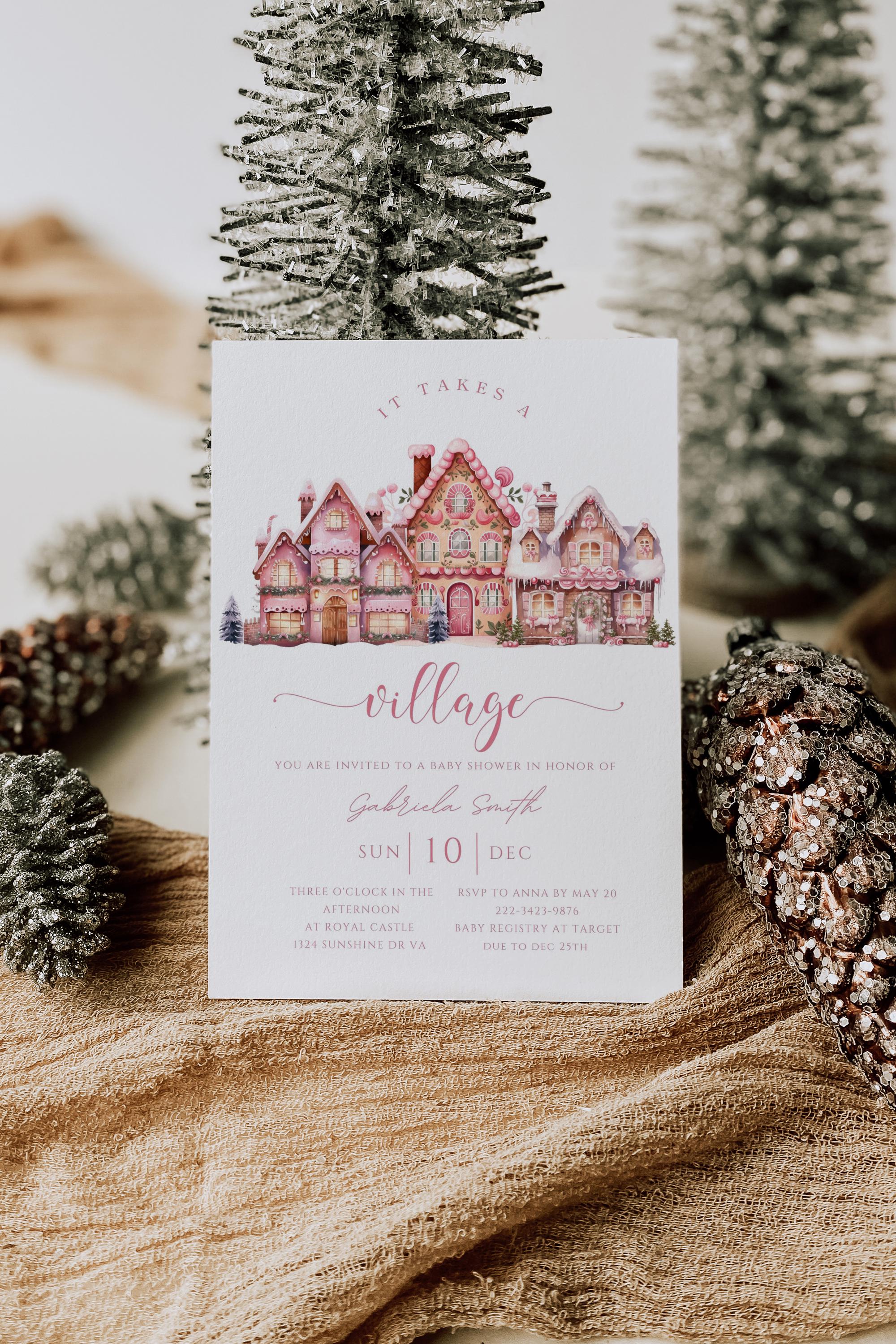 It Takes a Village Baby Shower Invitation | Evite Editable Christmas ...