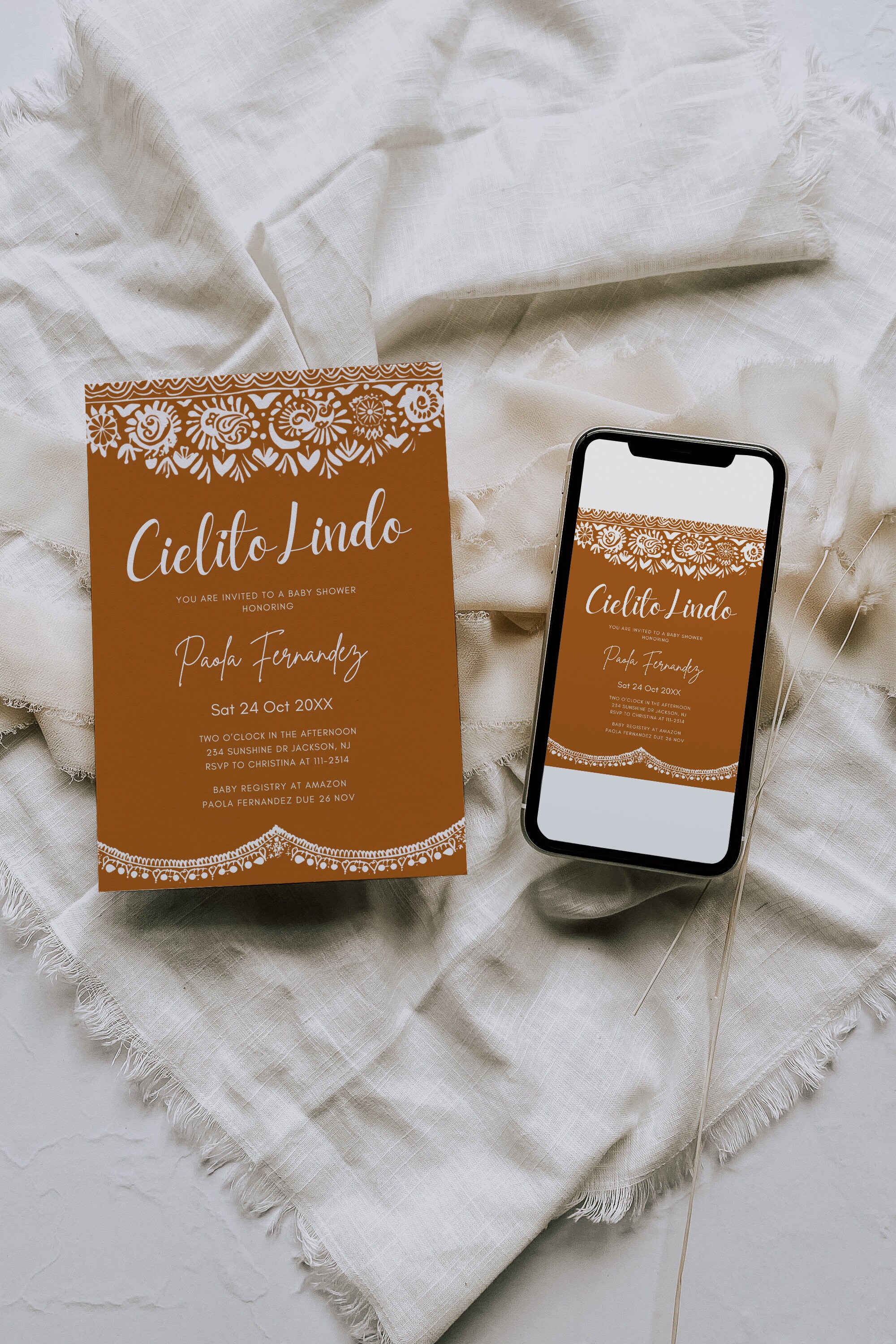 Editable Cielito Lindo Baby Shower Invitation Talavera Theme Baby ...