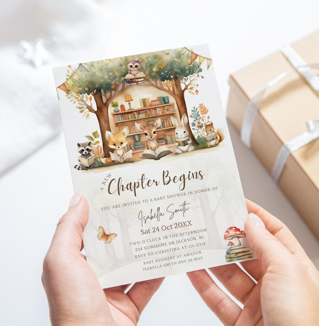Storybook Baby Shower Editable Template | A New Chapter is About to ...