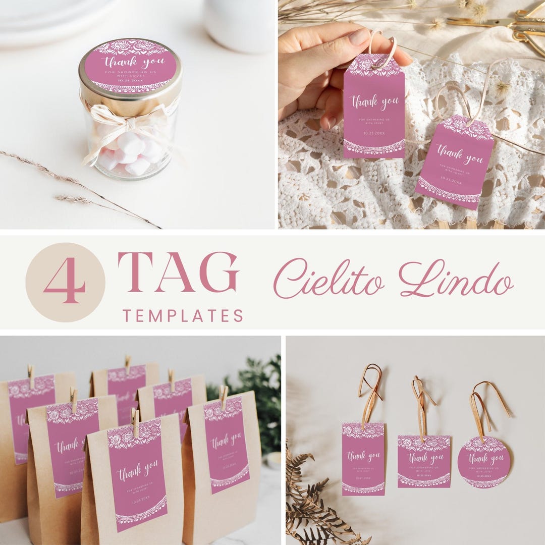 Editable Cielito Lindo Baby Shower Favor Tags Talavera Theme Printable ...