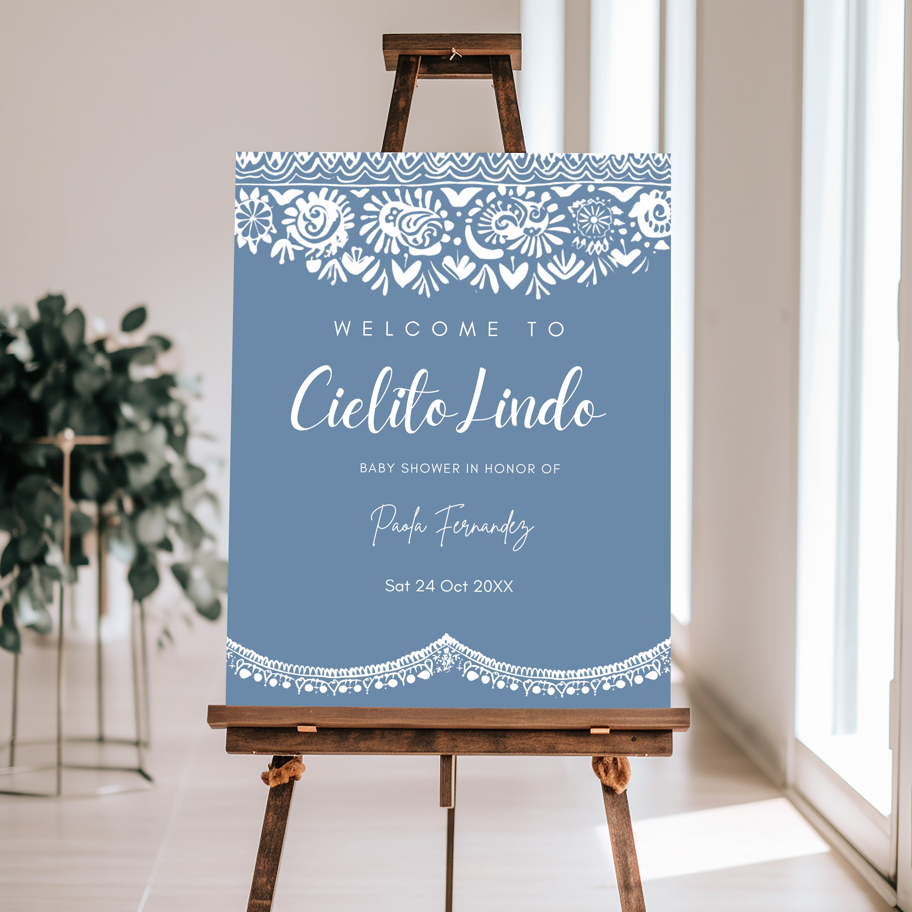 Editable Cielito Lindo Baby Shower Welcome Sing Talavera Theme Baby ...