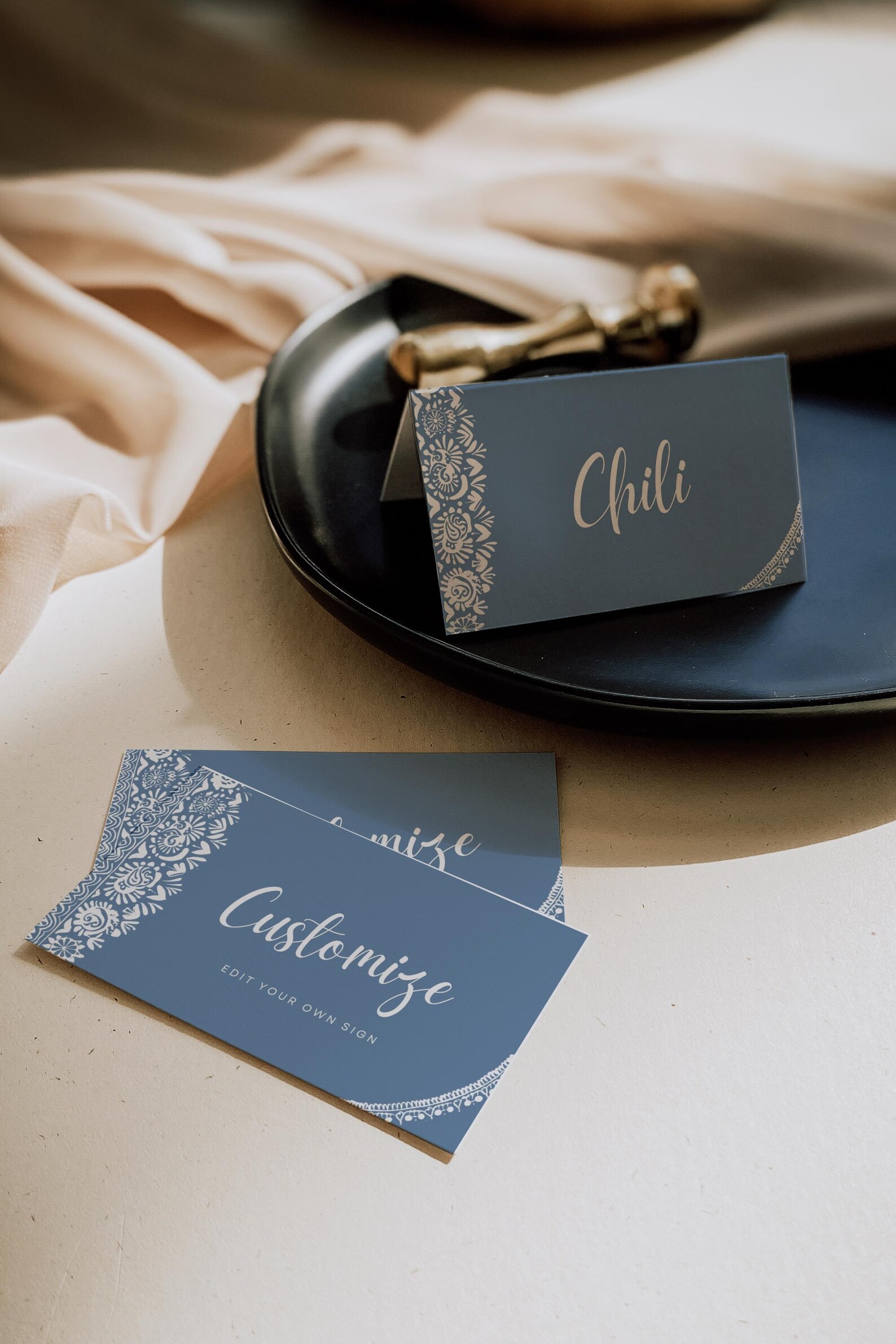 Editable Cielito Lindo Baby Shower Food Label 3.5x2 Inches Talavera ...