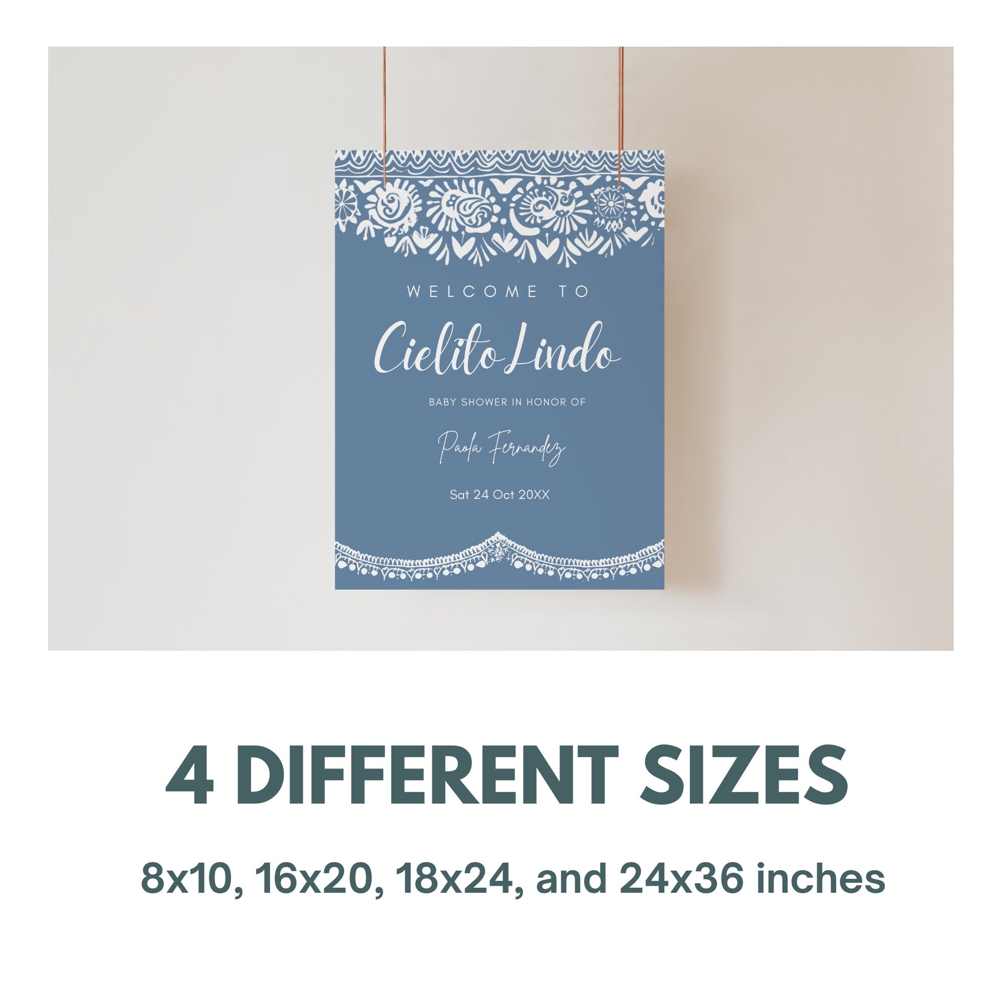 Editable Cielito Lindo Baby Shower Welcome Sing Talavera Theme Baby ...