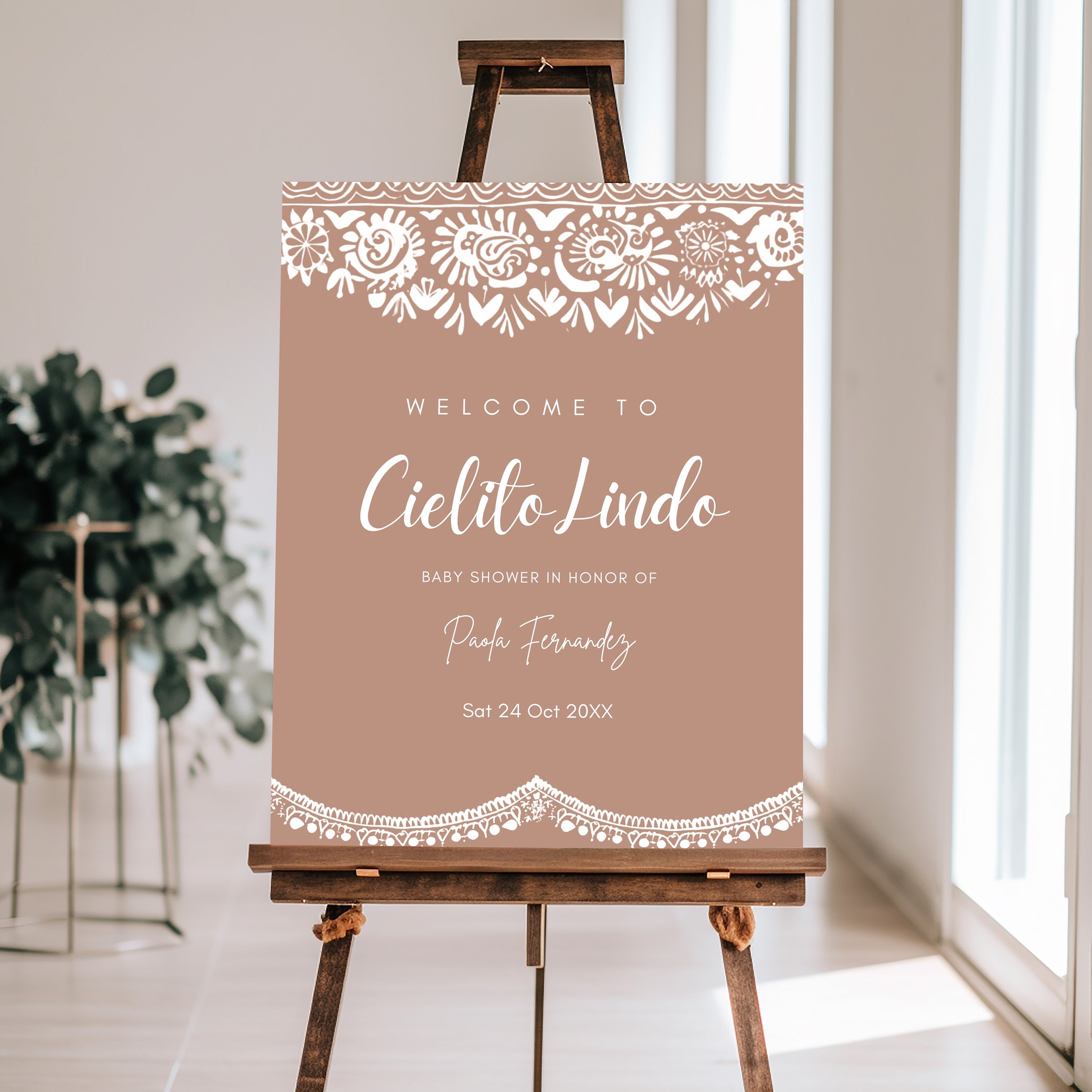 Editable Cielito Lindo Baby Shower Welcome Sing Talavera Theme Baby ...