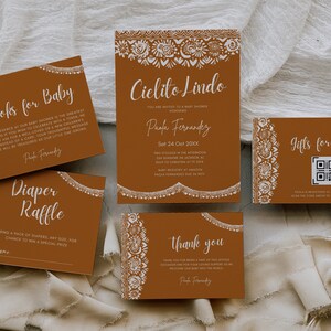 Editable Cielito Lindo Boho Baby Shower Invitation Set Talavera Theme ...